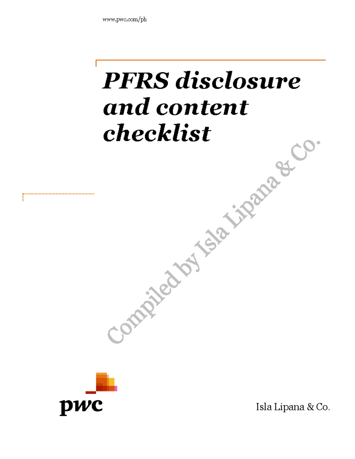 Ph disclosure and content checklist primary - pwc/ph Isla Lipana & Co ...