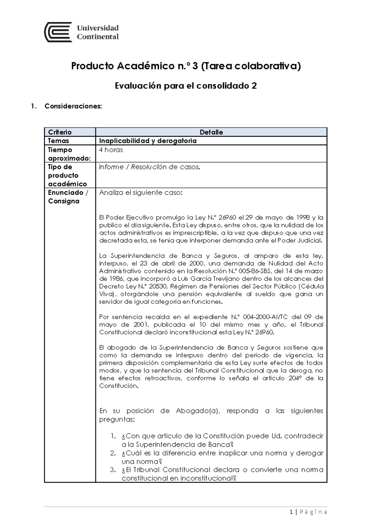 10-Producto académico 3.vf (2) (1) - Producto Académico n.º 3 (Tarea colaborativa) Evaluación ...