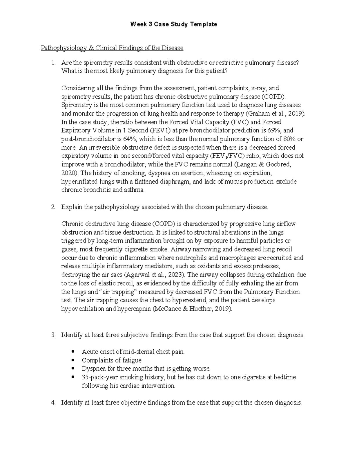 Week 3 case study Pathophysiology - Pathophysiology & Clinical Findings ...