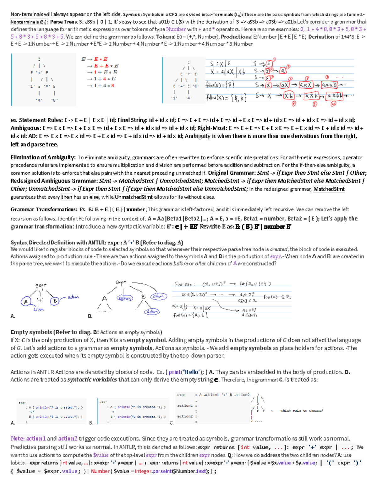 Test 2 Cheat Sheet - Non-terminals will always appear on the left side ...
