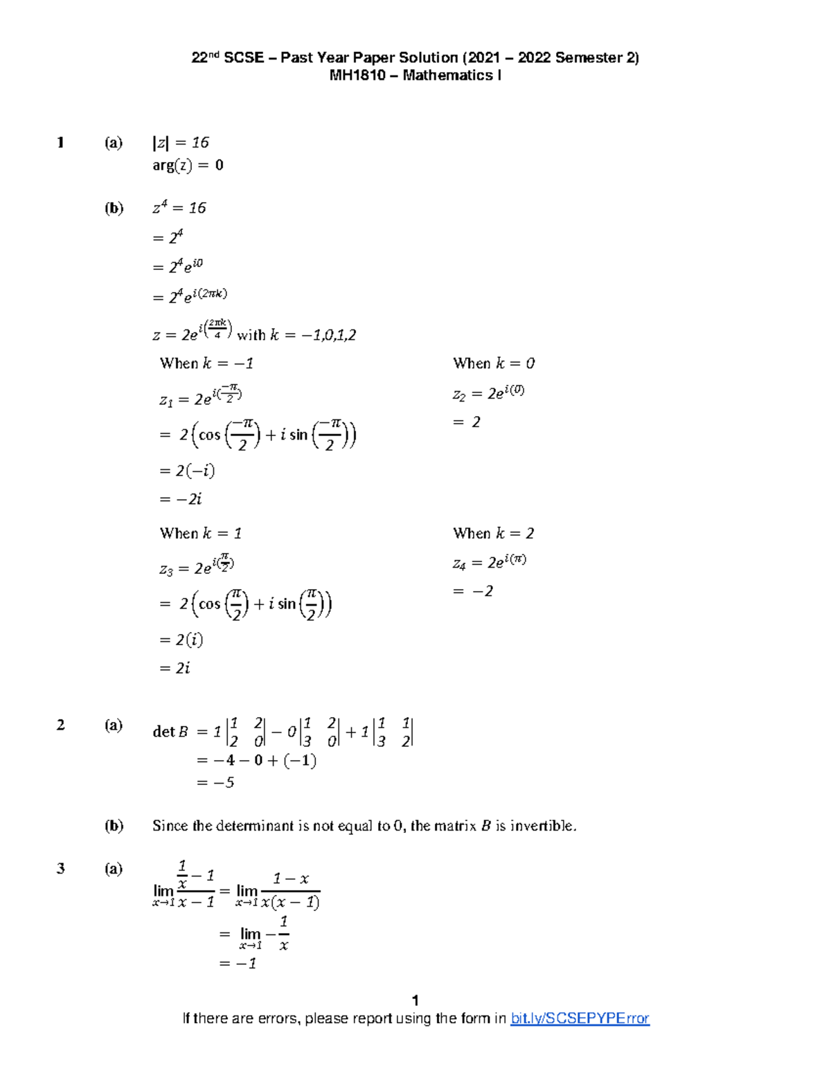 MH1810 Y21-22 S2 - pyp with soln - 22 nd SCSE – Past Year Paper ...