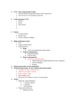 ACLS Summary - ACLS Summary Primary assessment for patients: -Alert ...