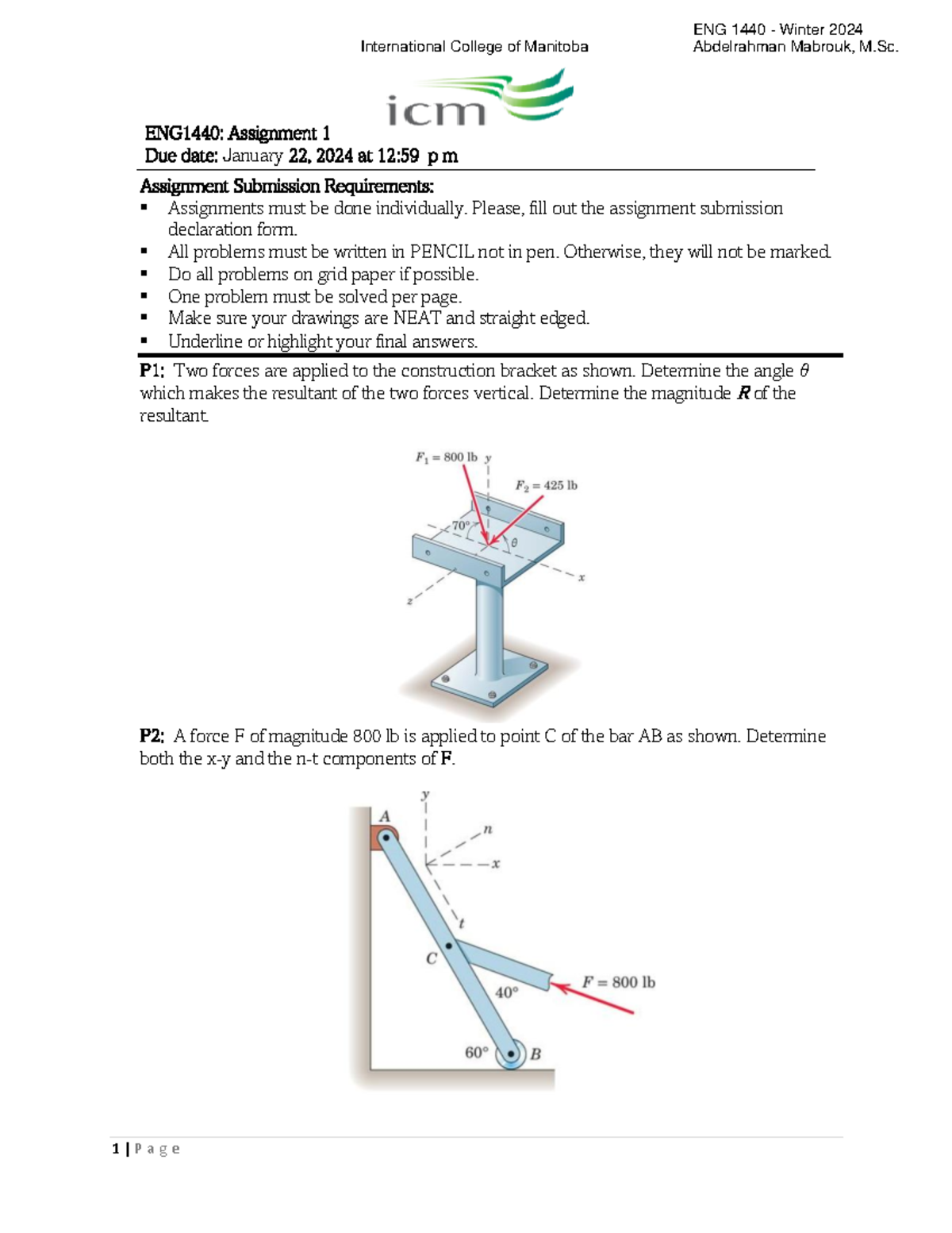 Assignment 1 - Please, fill out the assignment submission declaration ...