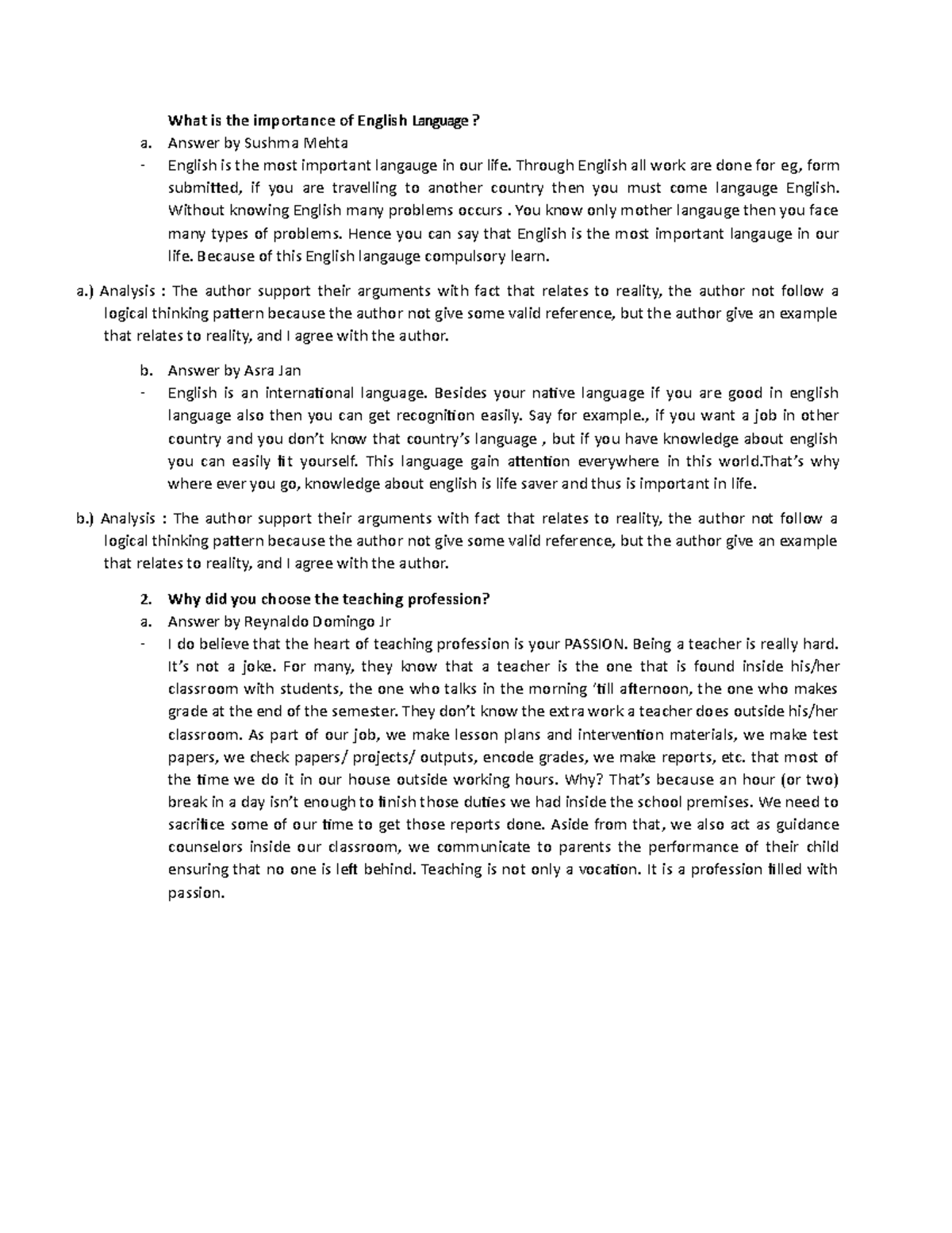 What is The Importance of English Language - Answer by Sushma Mehta ...