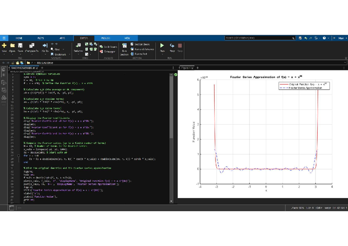 TBVP Matlab 86 - HOME PLOTS APPS EDITOR PUBLISH VIEW Search Mani Section Break Code Issues Find ...
