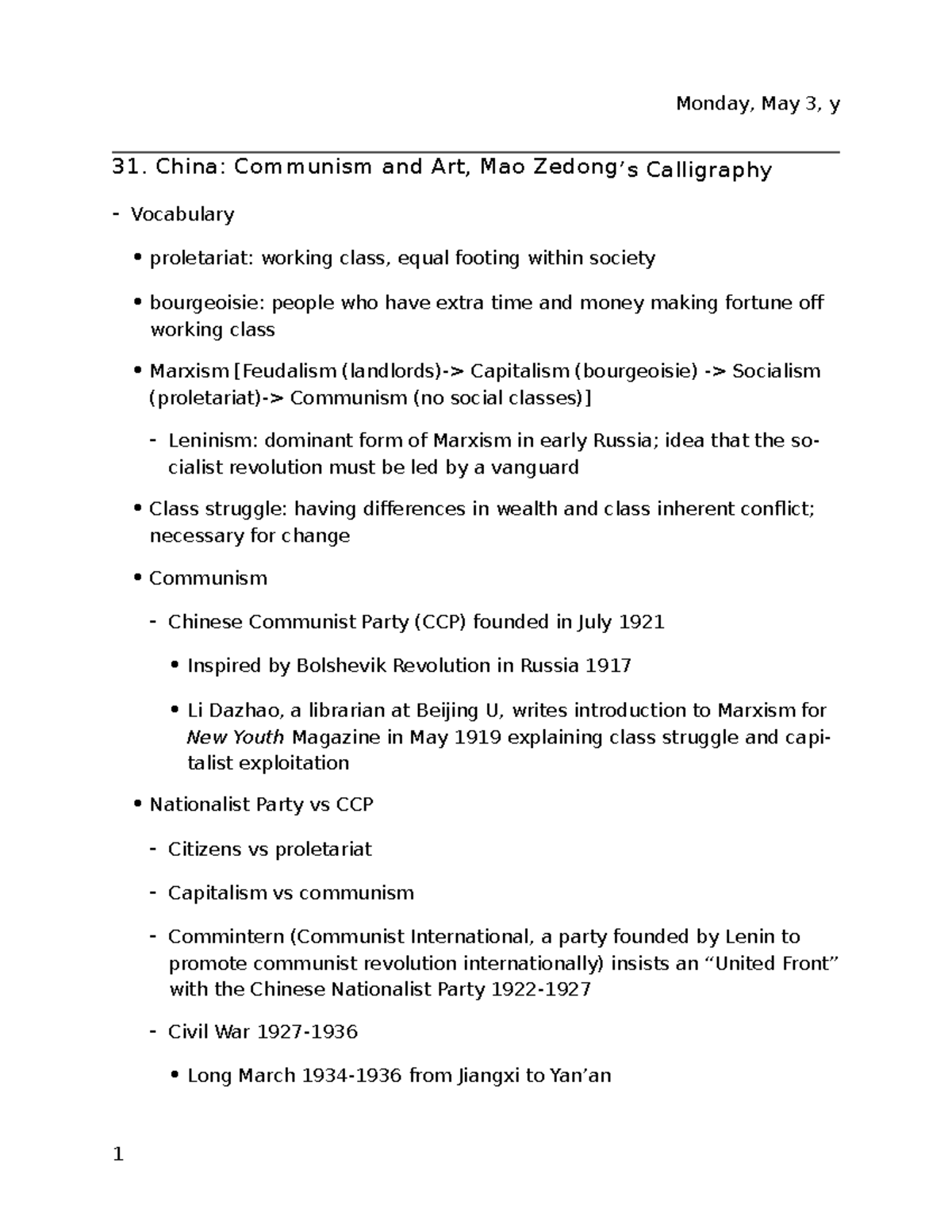 Notes 11:26 - 31. China: Communism and Art, Mao Zedong’s Calligraphy ...