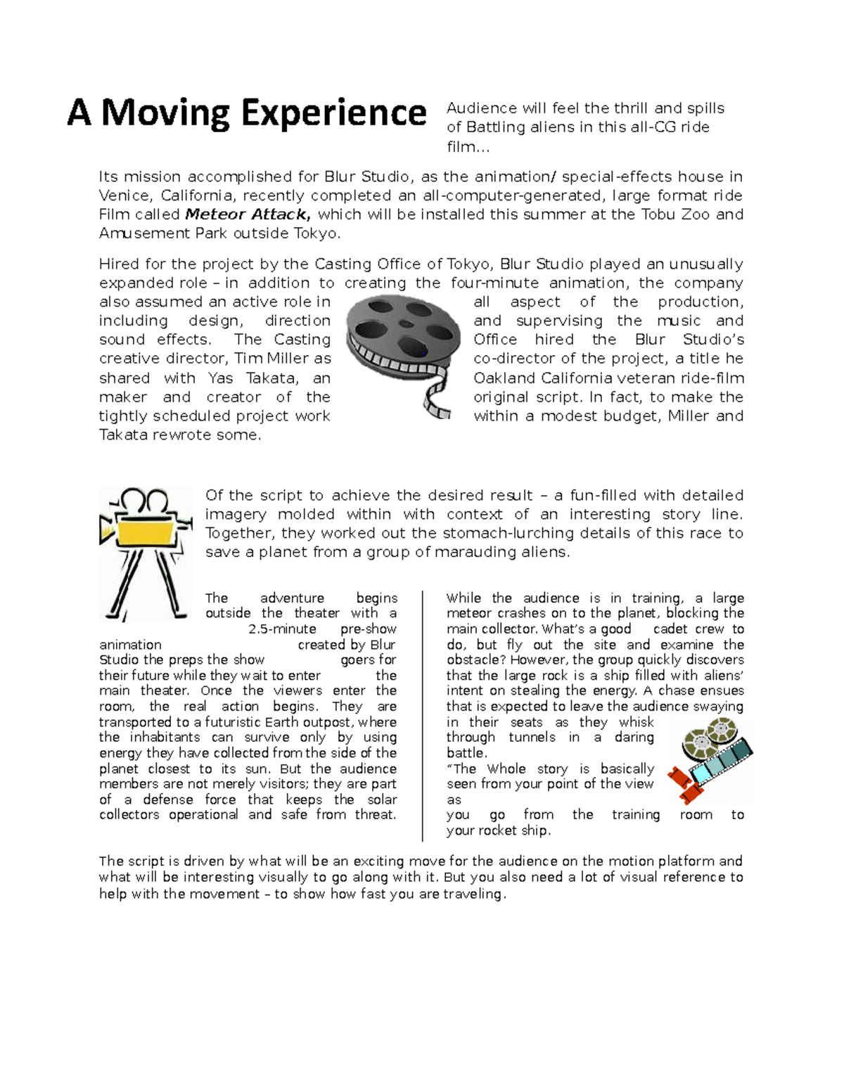 Activity 4 - Audience will feel the thrill and spills of Battling ...