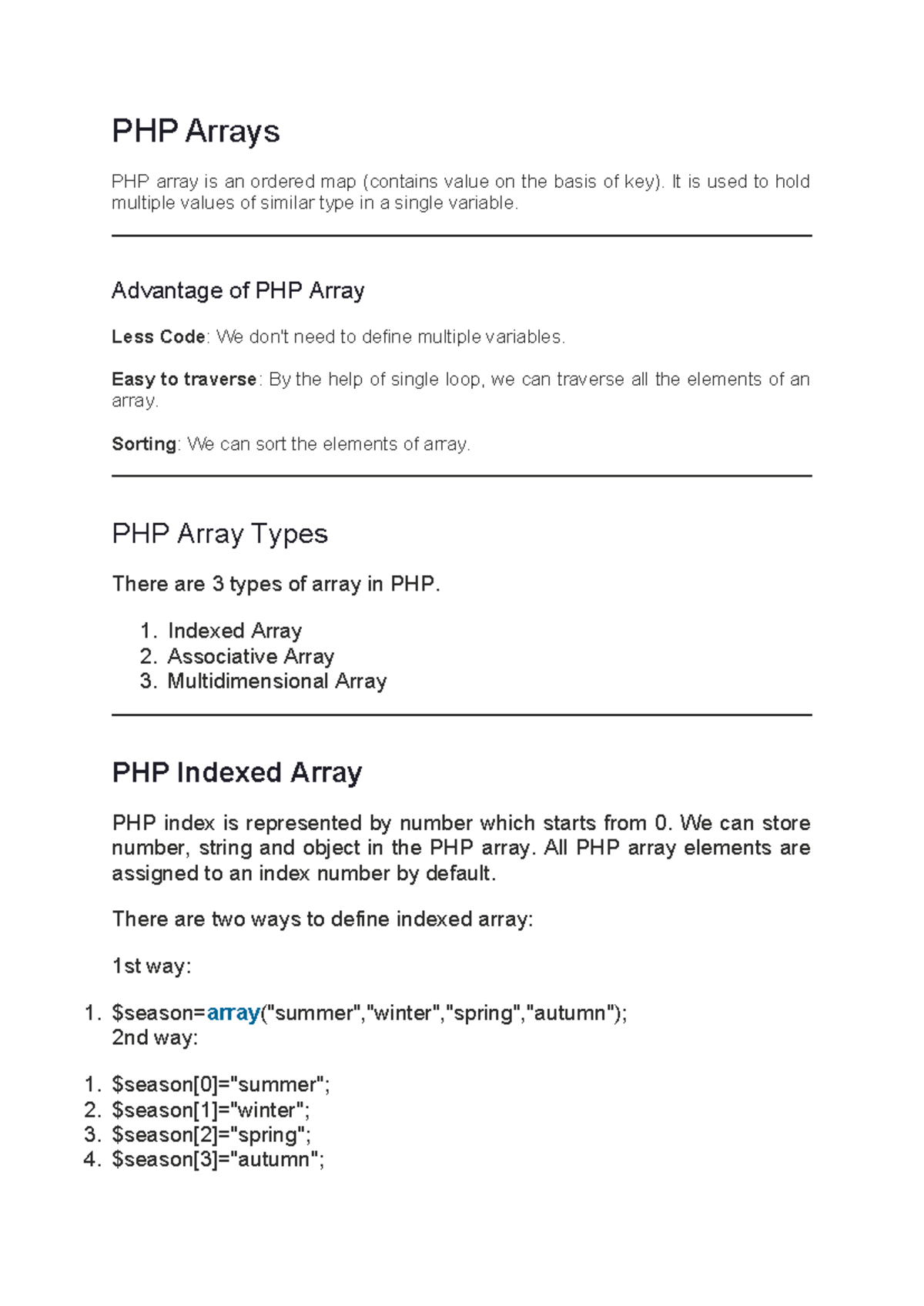 Php Arrays Php Arrays Php Array Is An Ordered Map Contains 3969