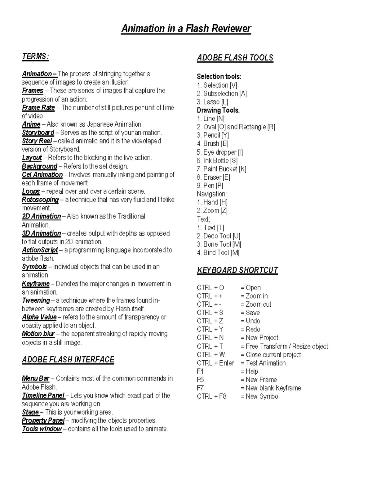 Animation in a Flash Reviewer - Introduction to Biology - Studocu