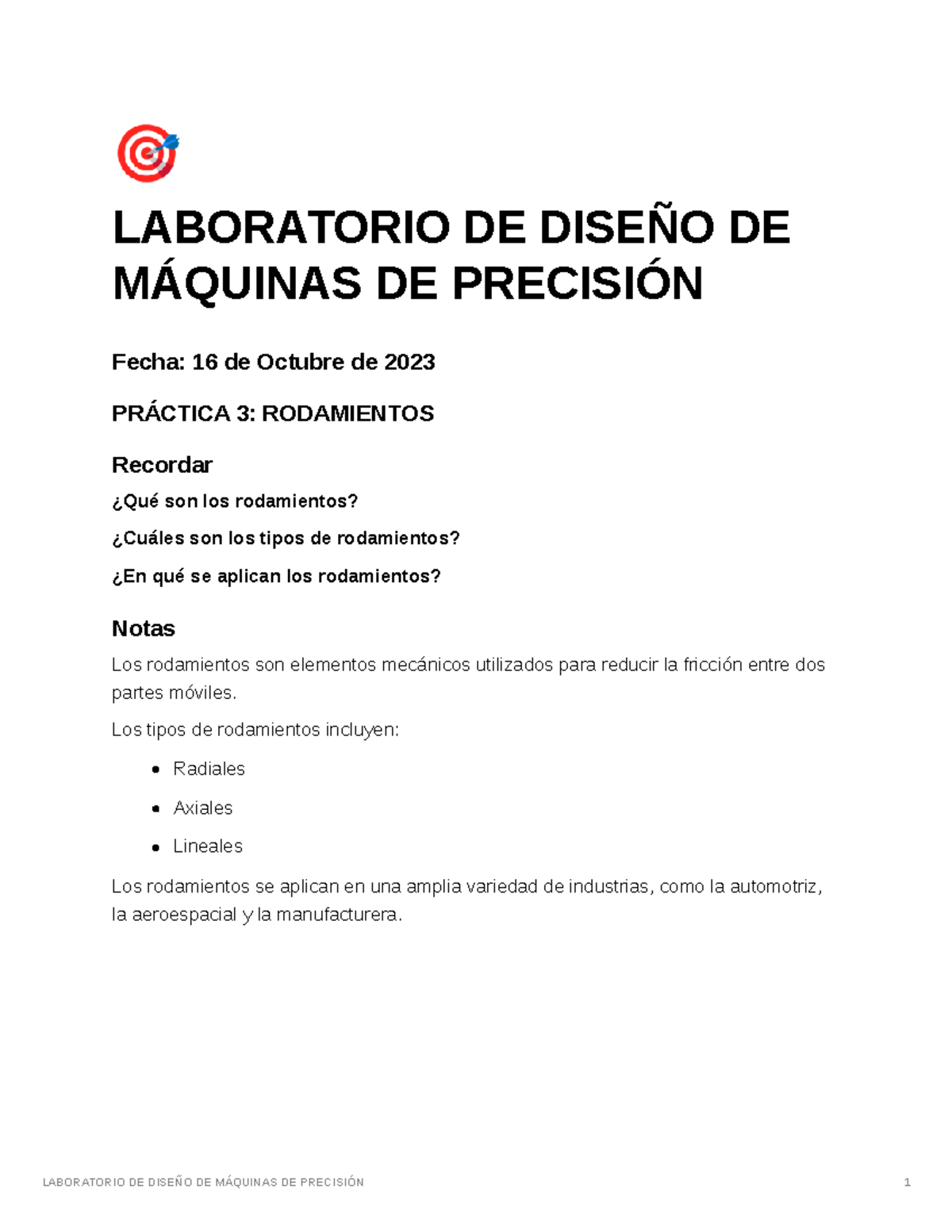 Laboratorio DE DiseñO DE MÁ Quinas DE PrecisióN - LABORATORIO DE DISEÑO DE MÁQUINAS DE PRECISIÓN ...