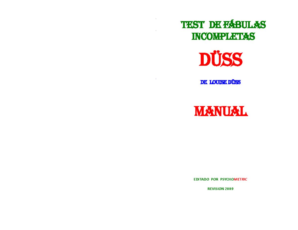 Teoría de los rasgos para estudiantes - TEST DE FÁBULAS INCOMPLETAS ...