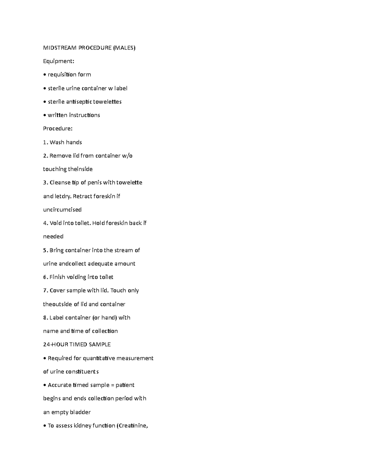 Midstream Procedure - MIDSTREAM PROCEDURE (MALES) Equipment ...