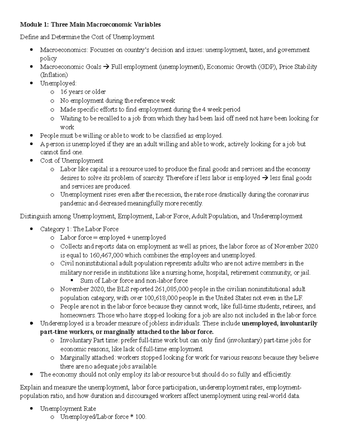 Principles of Macroecnomics ECON-E-S 202 Exam 1 (week 4) Sample Qs and ...