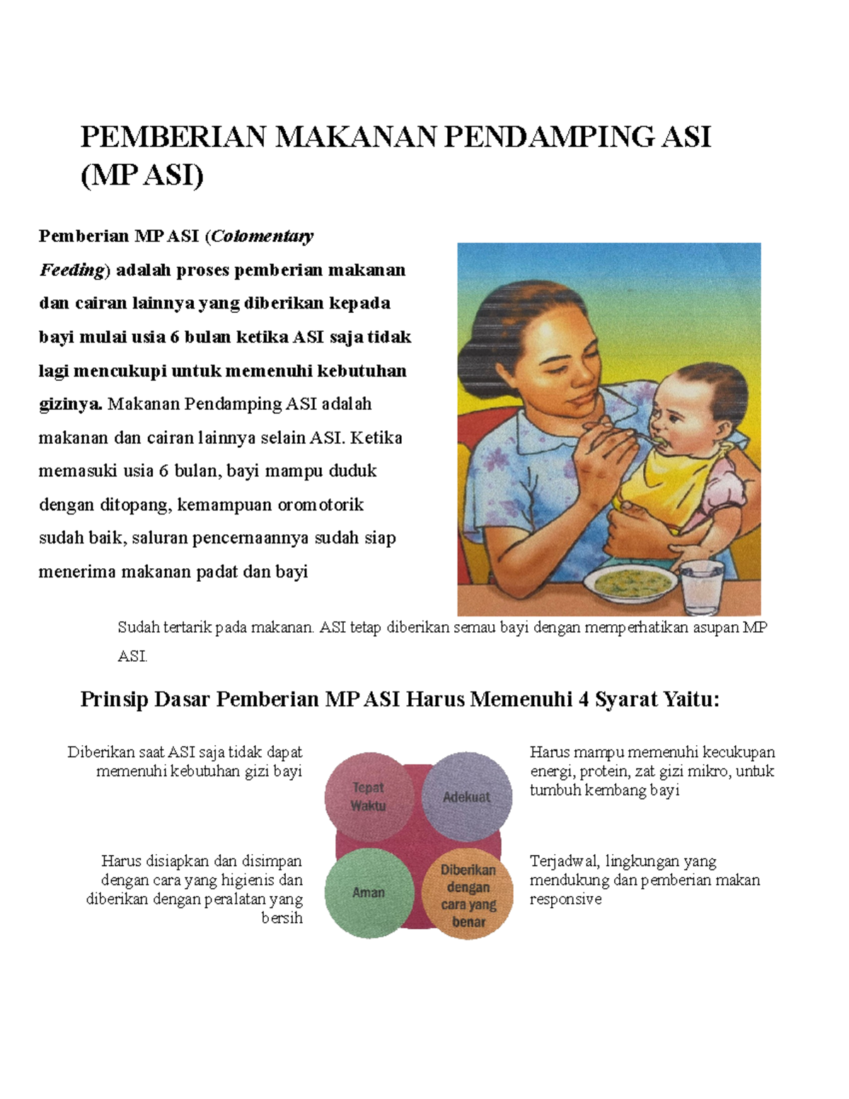 Pemberian Makanan Pendamping ASI (MP ASI) - PEMBERIAN MAKANAN ...