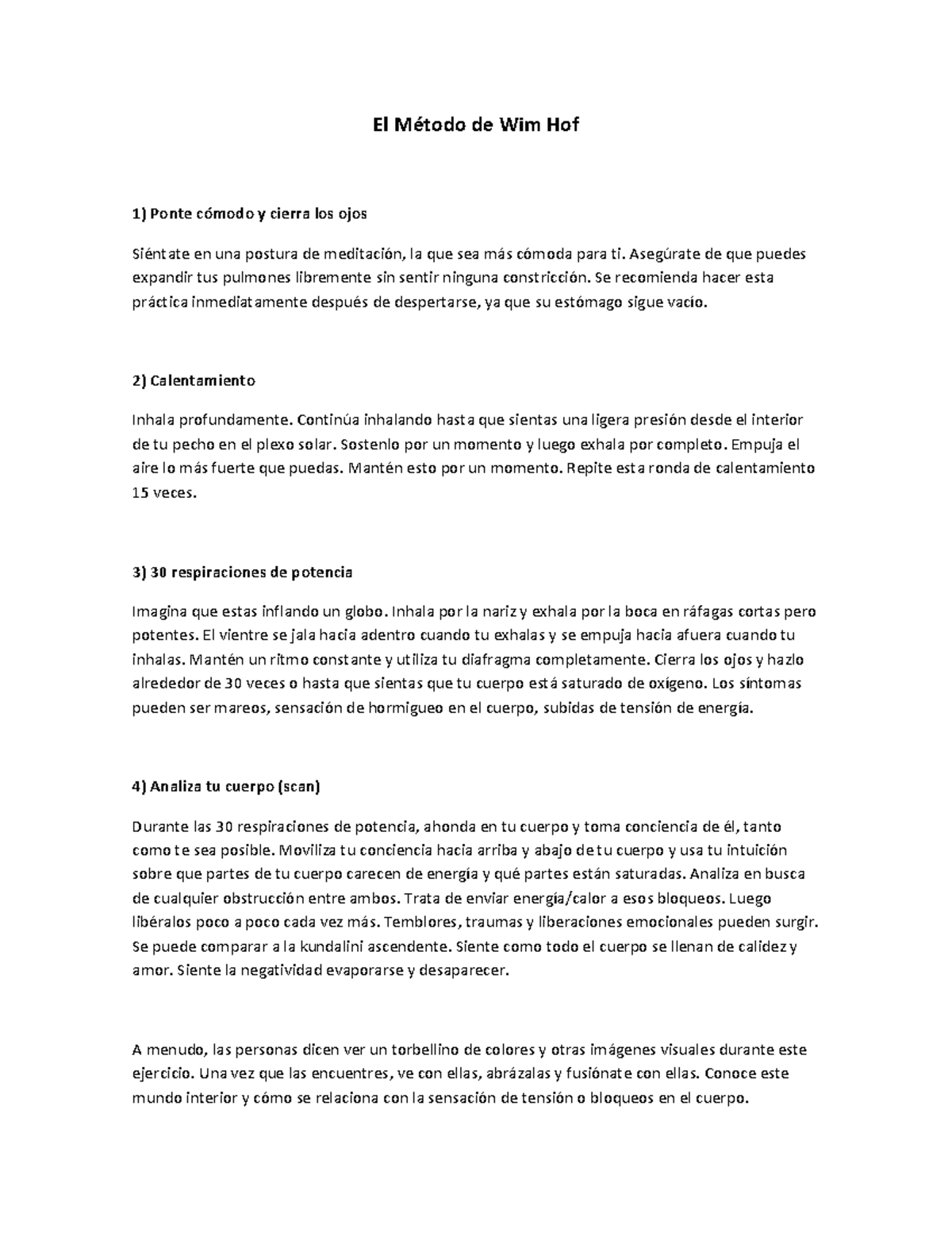 Scribd - asdffdsa - El Método de Wim Hof Ponte cómodo y cierra los ojos ...