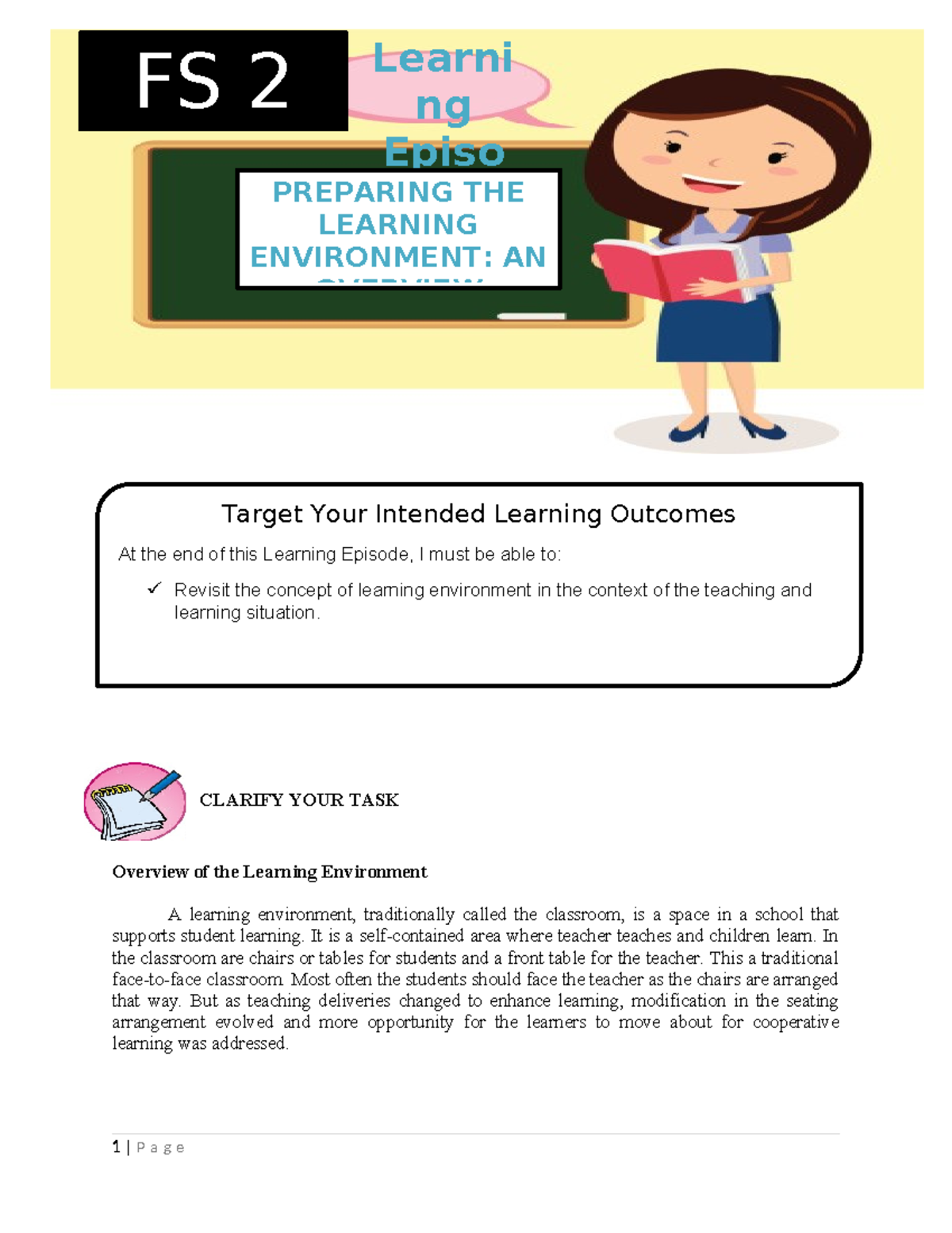 FS-2-Episode-5 Done Diane - Target Your Intended Learning Outcomes At ...