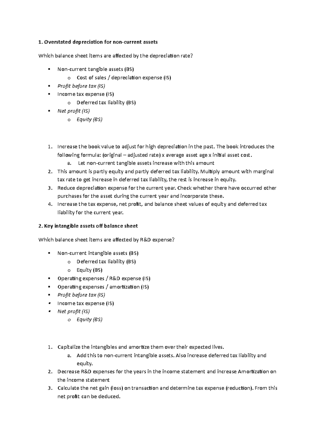 Asset distortions - Overstated depreciation for non-current assets ...
