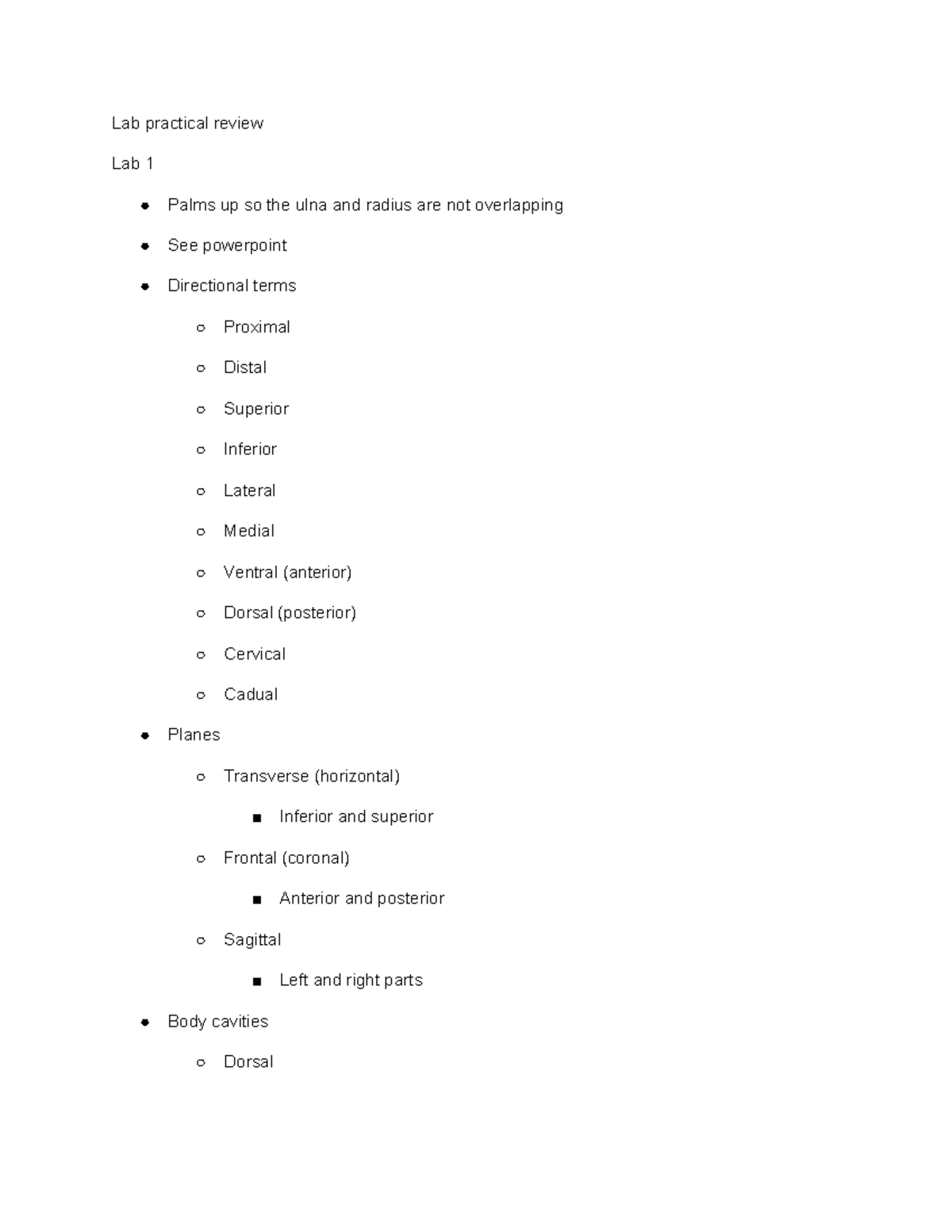 Lab practical review - Studocu