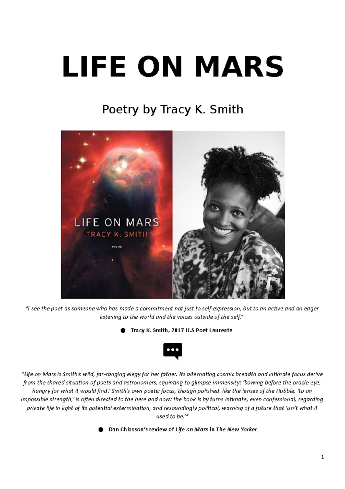 Enlgish Ext Tracey K - ppppppppppppppp - LIFE ON MARS Poetry by Tracy K ...