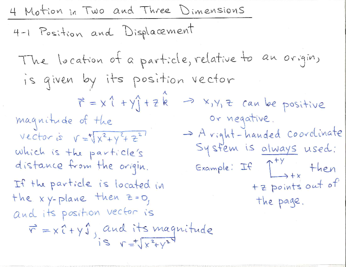 Ch4 - notes - PHYS 20300 - Studocu
