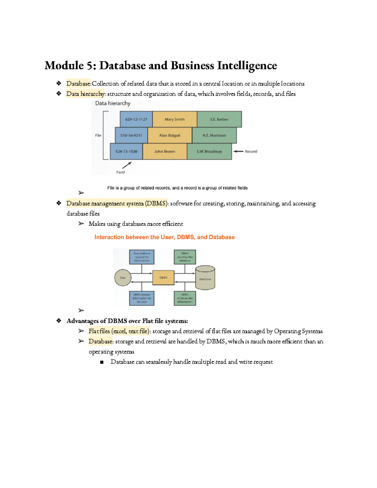 MGT 3180 Final Exam - Module 5: Database and Business Intelligence ...