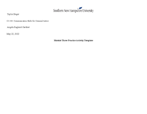 CJ 140 7-1 Practice Activity - CJ 140 Module Seven Practice Activity ...