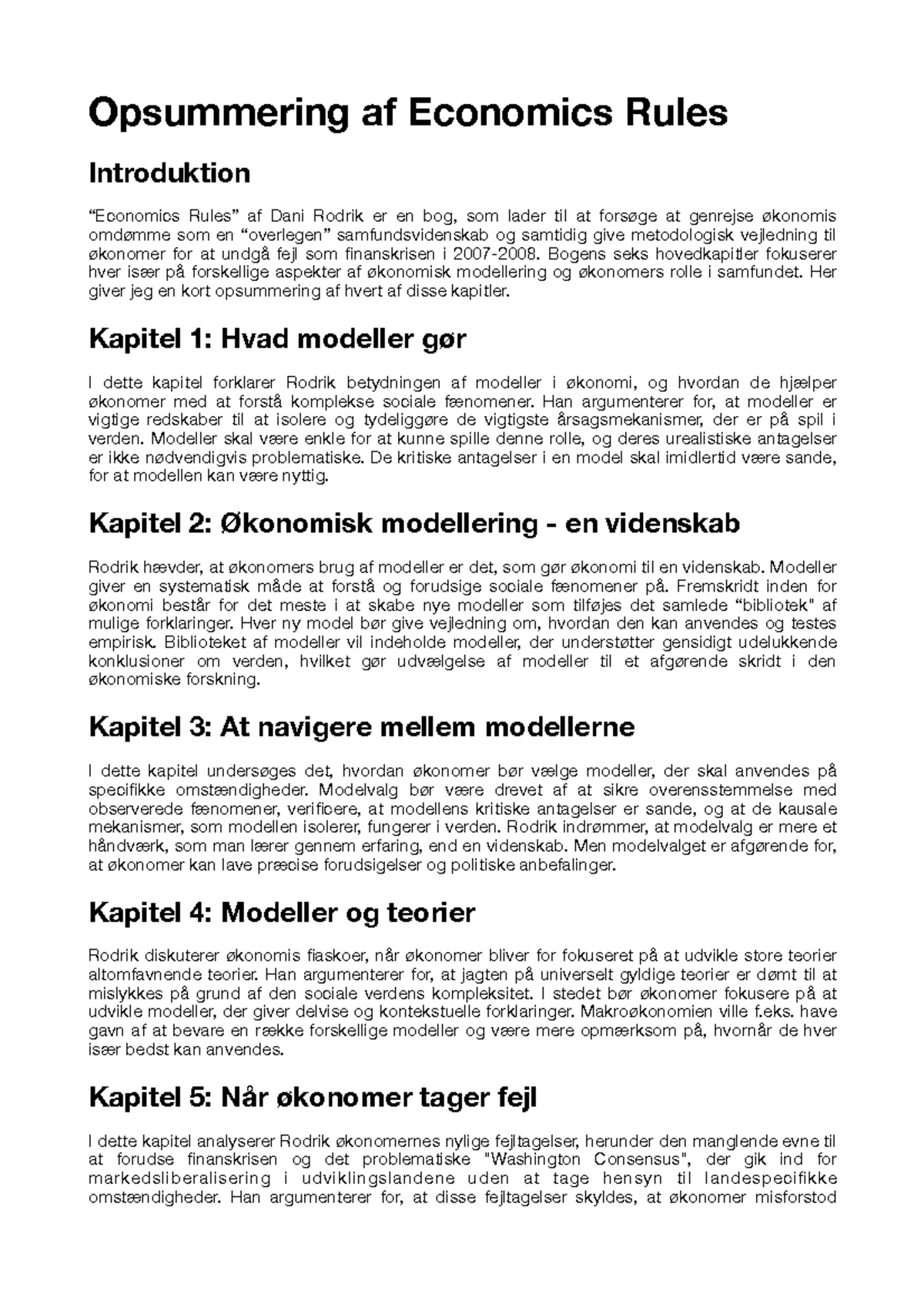 Opsummering af Economics Rules - Opsummering af Economics Rules ...