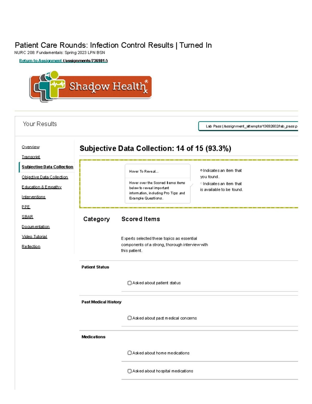 208 Infection subjective - Patient Care Rounds: Infection Control ...