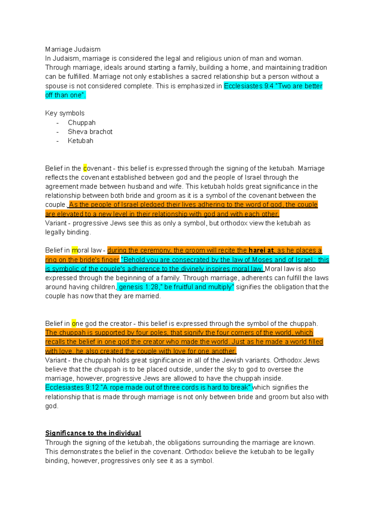 Re notes - yopee - Marriage Judaism In Judaism, marriage is considered ...