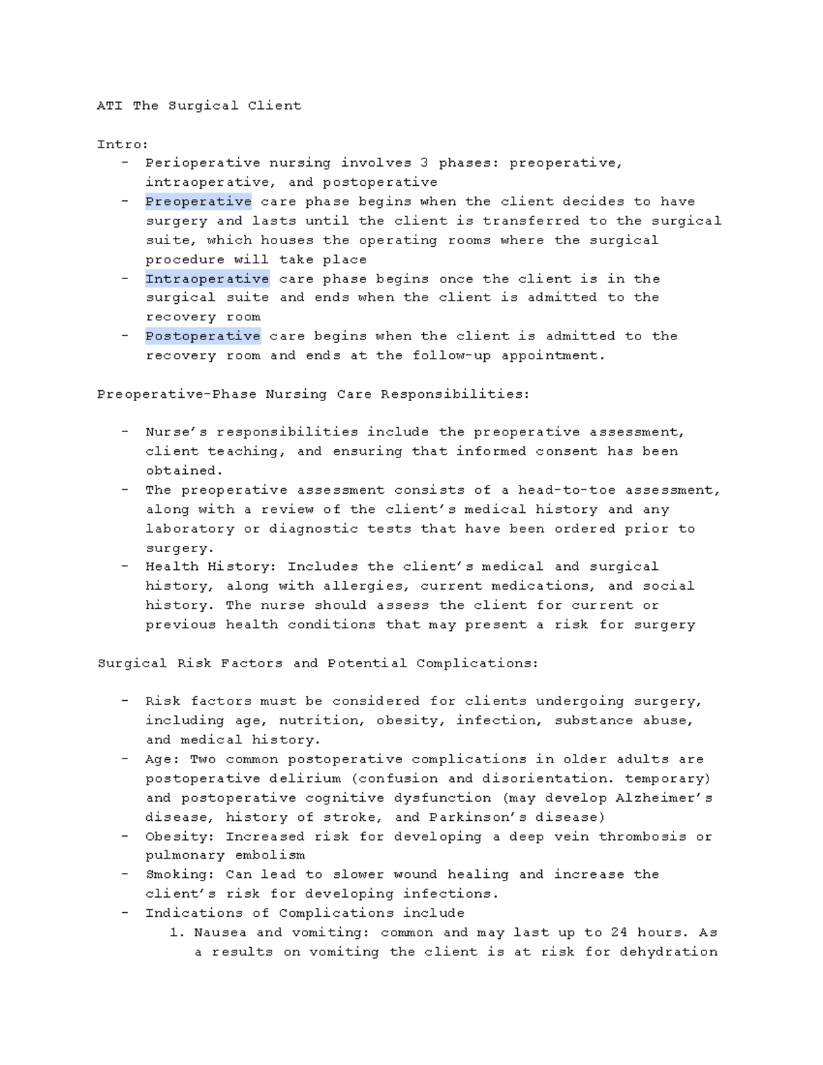 ATI The Surgical Client - ATI The Surgical Client Intro ...