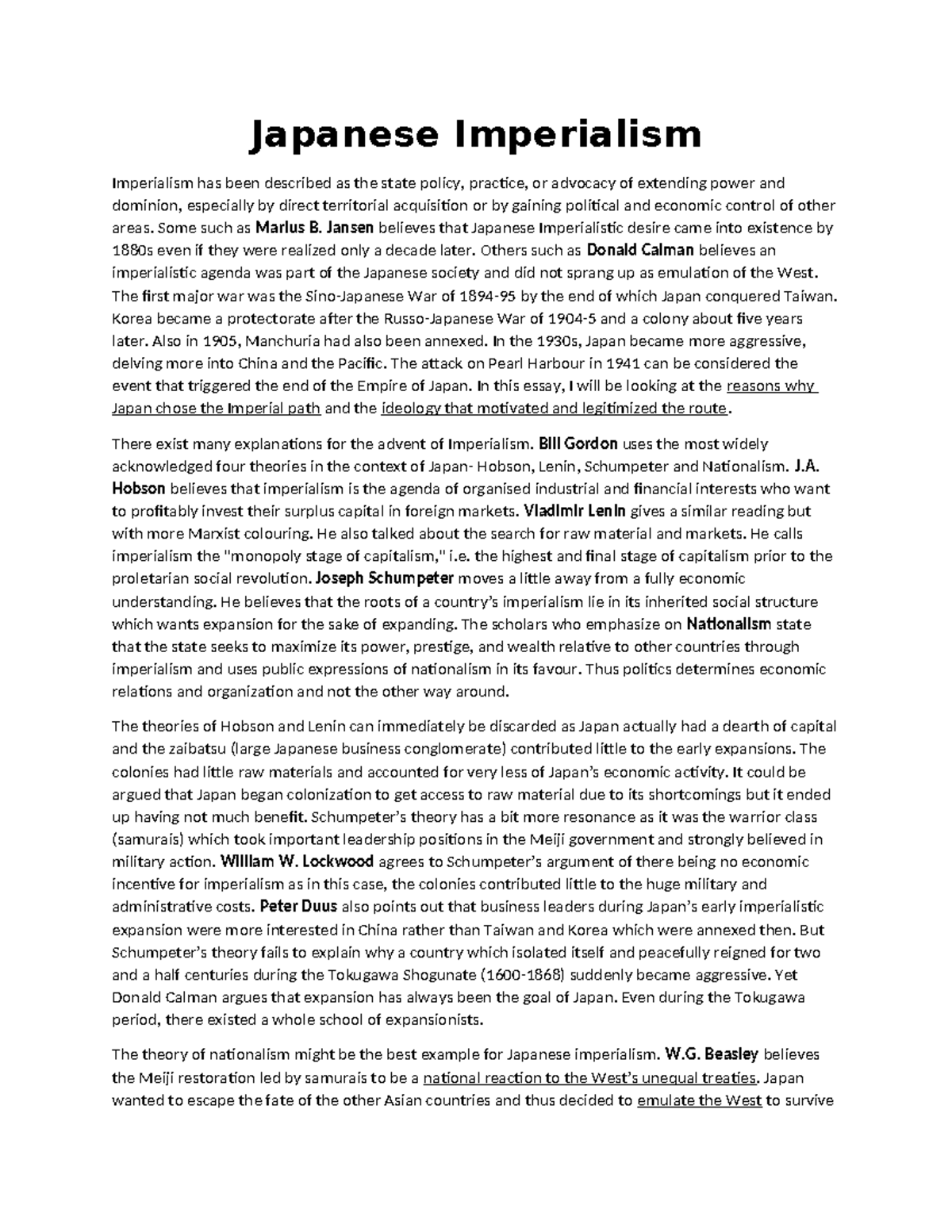Japanese Imperialism - Japanese Imperialism Imperialism has been ...