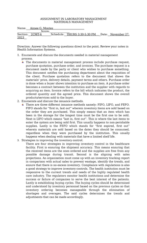 Assignment Module 5 Lesson 2 Requisitioning and Reporting ...
