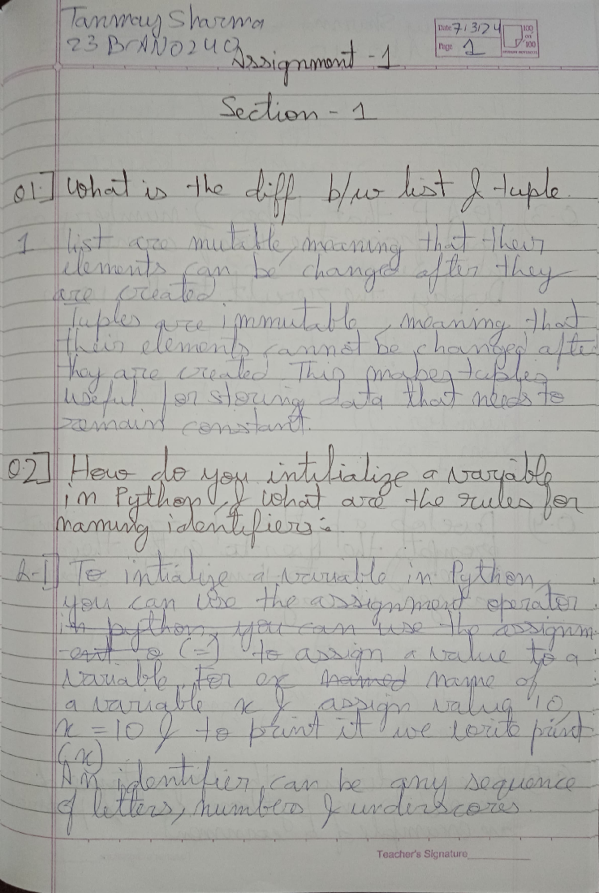 Python 1 Tanmay Sharma 23Bcan0240 - . r. \ li' )'/1\ ·1 I ) ' • h\I ( 1 ...