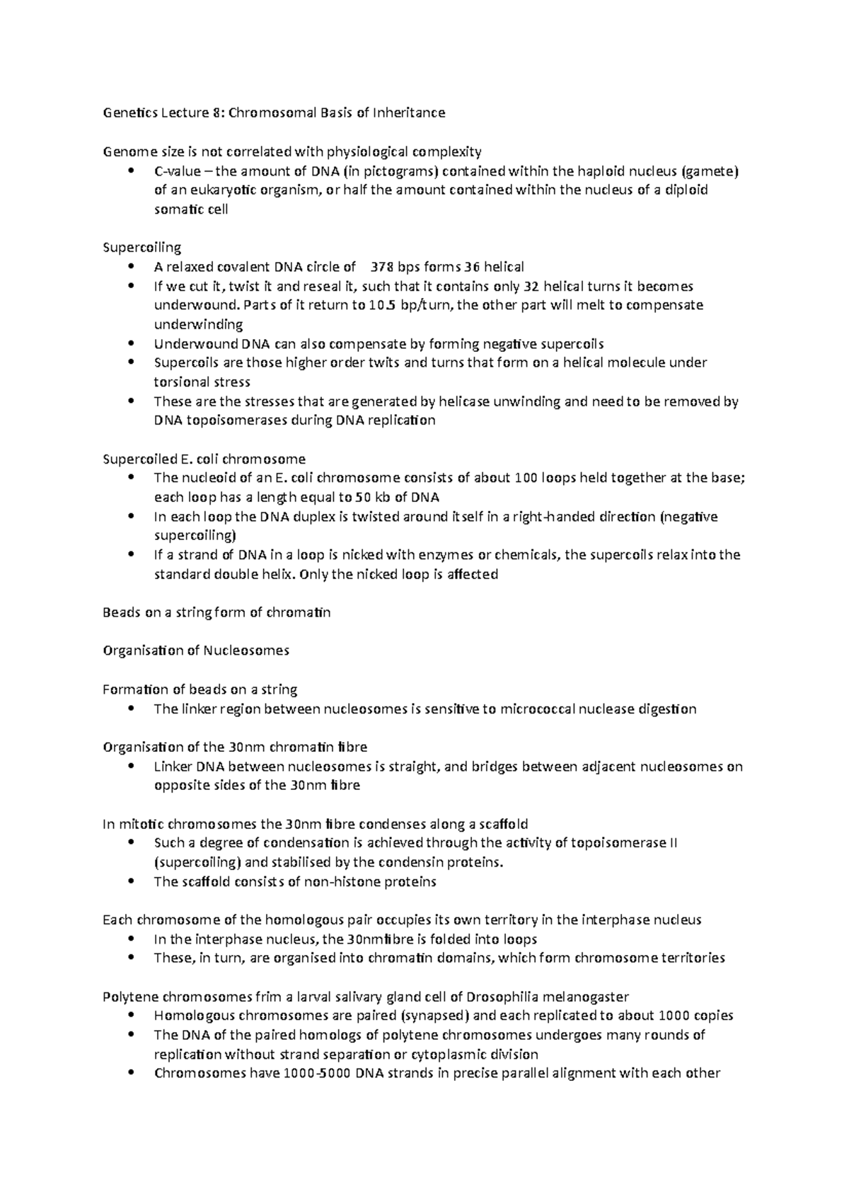 Lecture 8 Notes Chromosomal Basis Of Inheritance Genetics Lecture 8