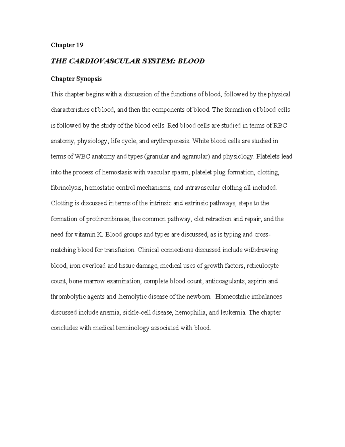 Pap15 ch19 summary - Lecture summary on chapter 19 - Professor Greco ...