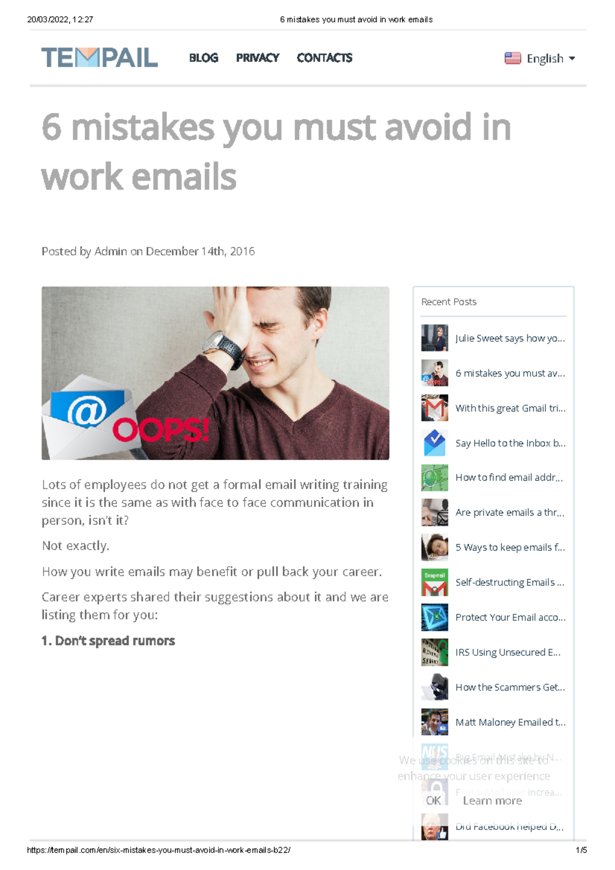 6 mistakes you must avoid in work emails Tempail Blog What's happening ...