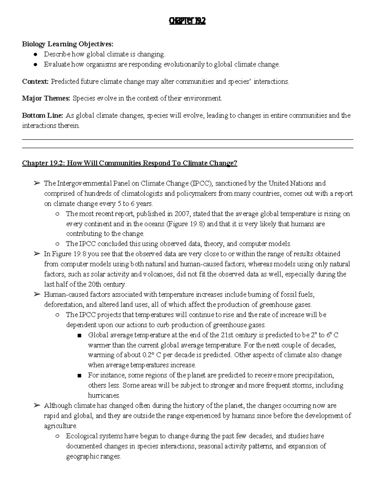 Chapter 19 Lecture Notes - Chapter 19. Biology Learning Objectives ...