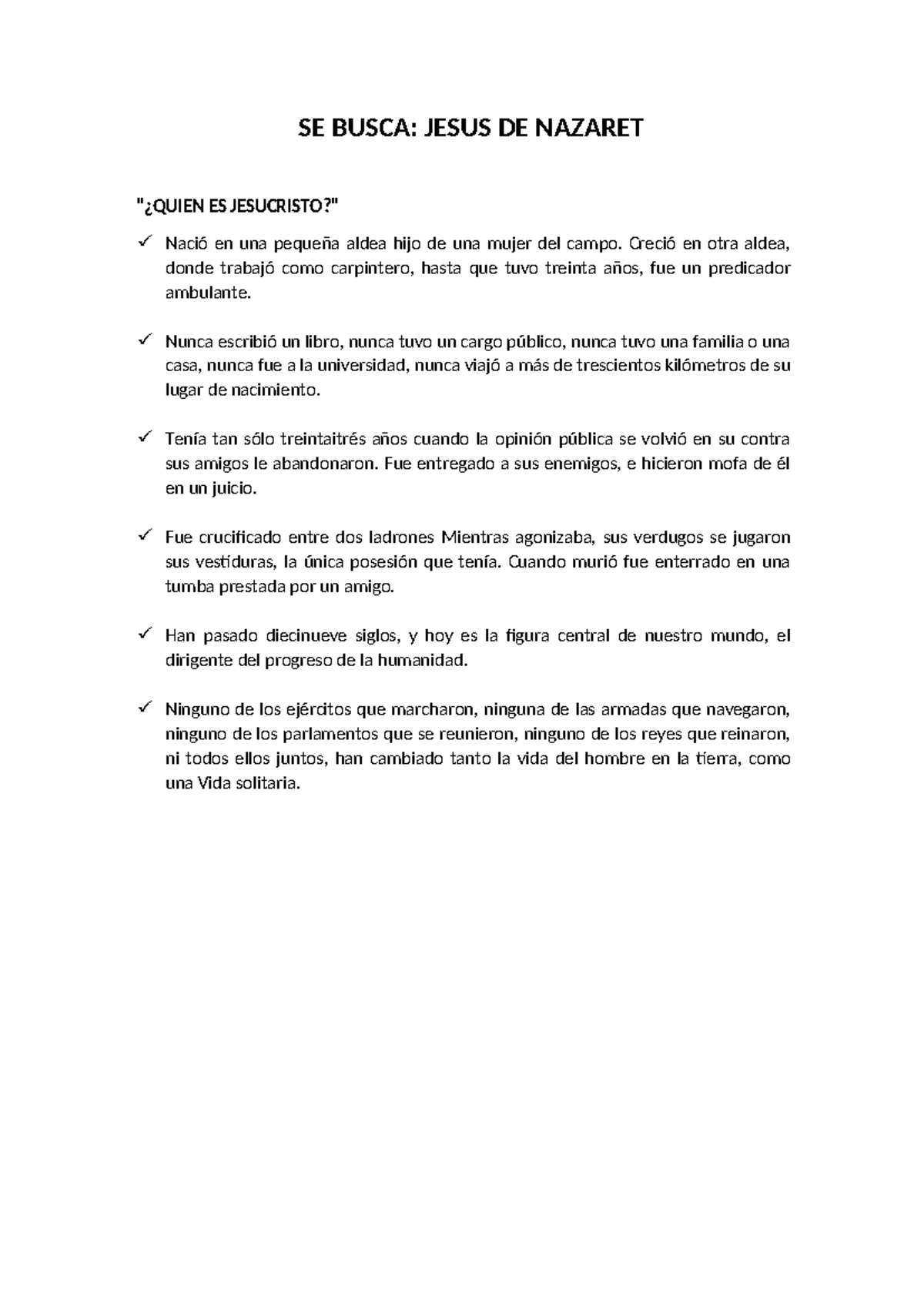 SE Busca Jesus DE Nazaret - SE BUSCA: JESUS DE NAZARET "¿QUIEN ES ...