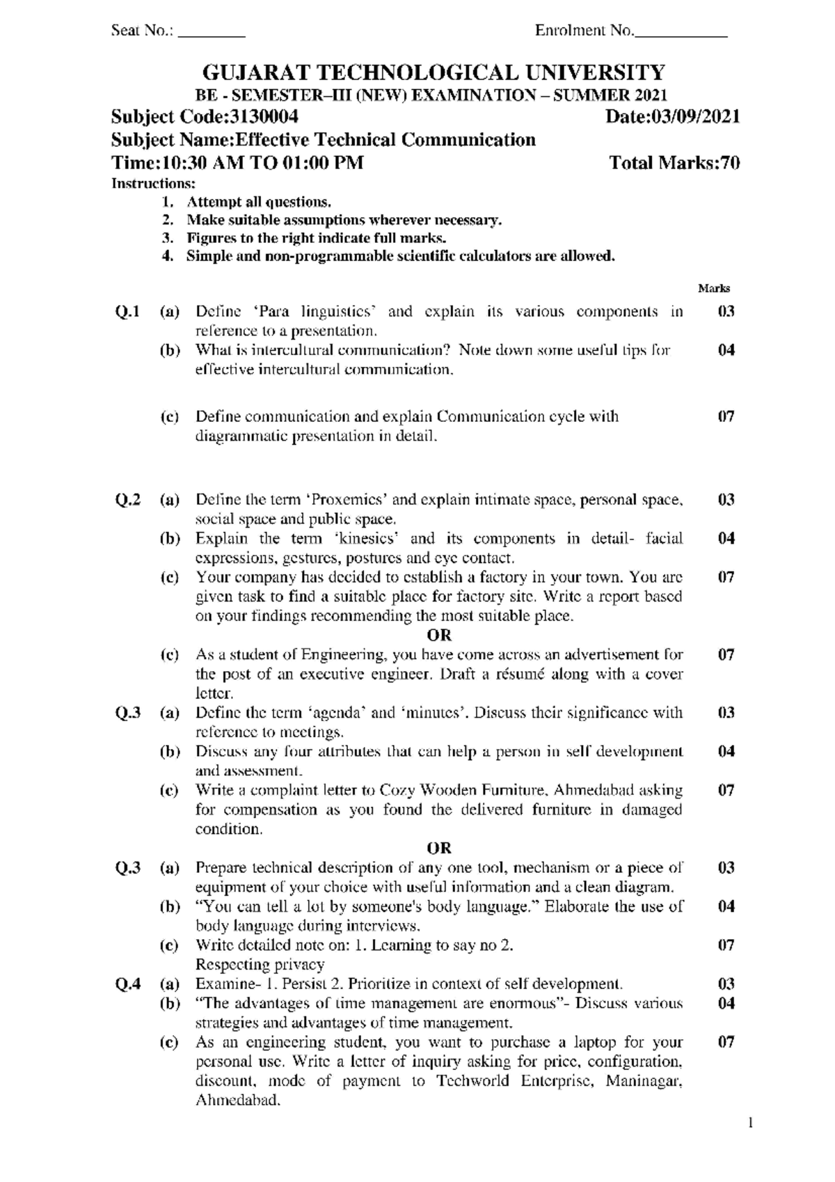 3130004 BE Summer 2021 - Best Practice material to Master the subject ...