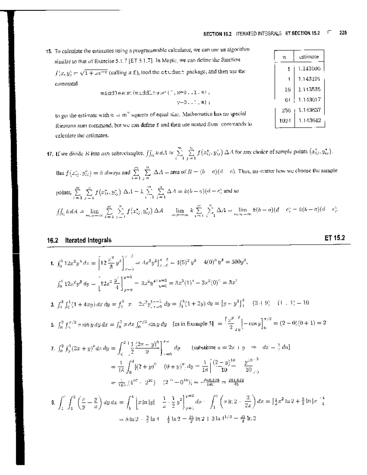 Sol - mate - SECTION 16 ITERATED INTEGRALS ET SECTION 15 225 15. To ...