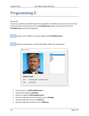 Lab09 - Programming II GUI COMP a Page 1 of 3 Programming II Exercise You will create a new ...