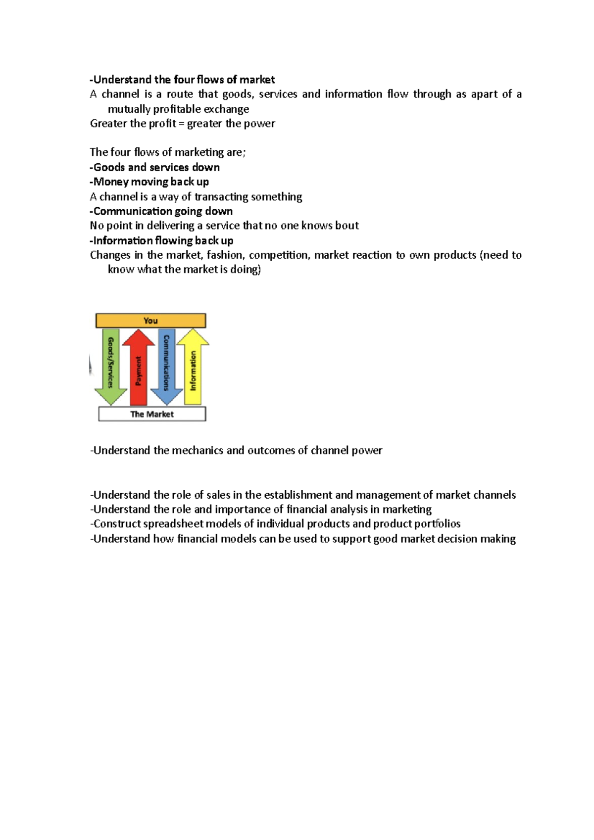 Exam doc - 4 flows for channel marketing -Understand the four flows of ...