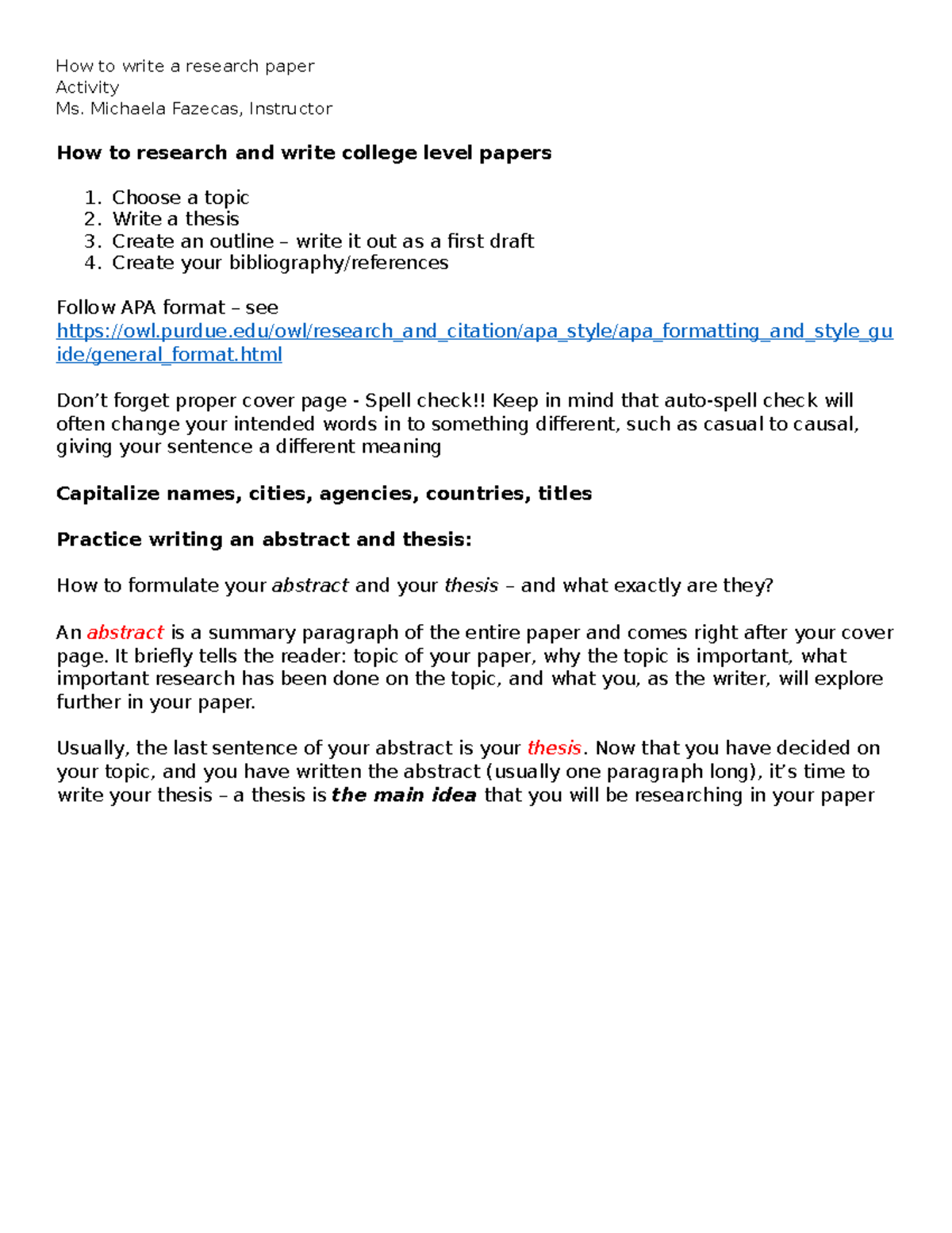 Activity Research Paper-2 - How to write a research paper Activity Ms ...