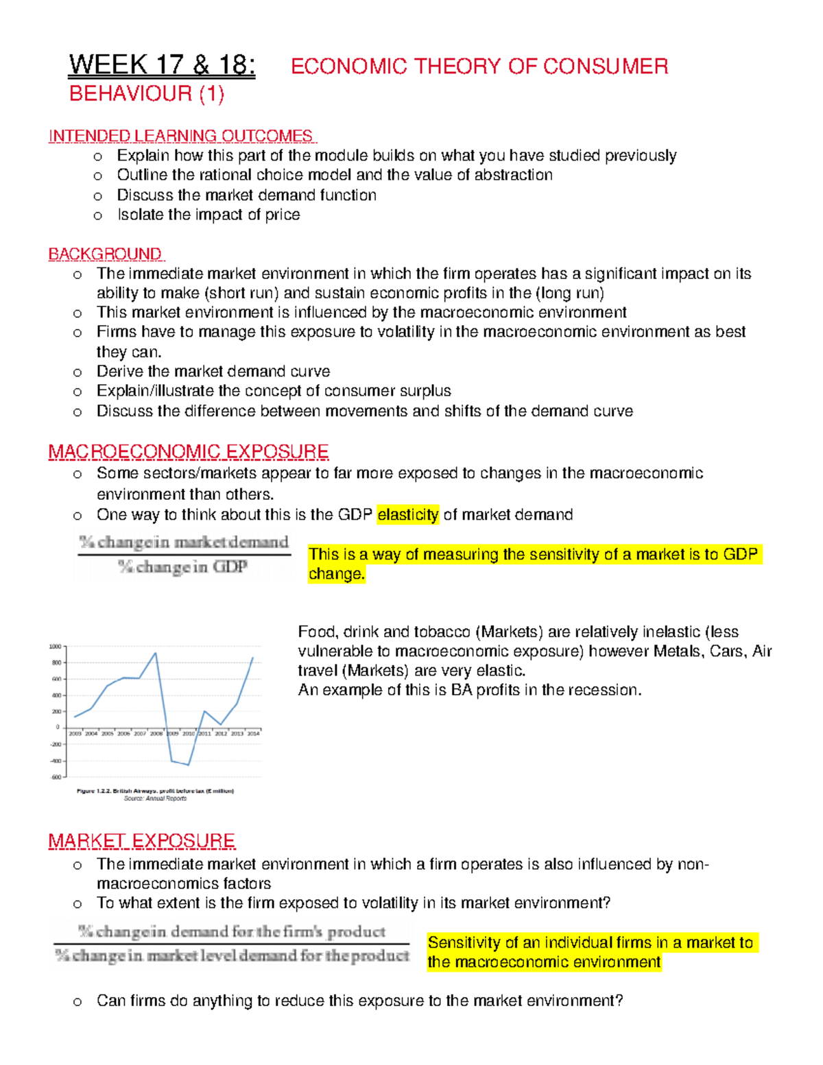 Economic theory of consumer behaviour - WEEK 17 &amp; 18: ECONOMIC ...