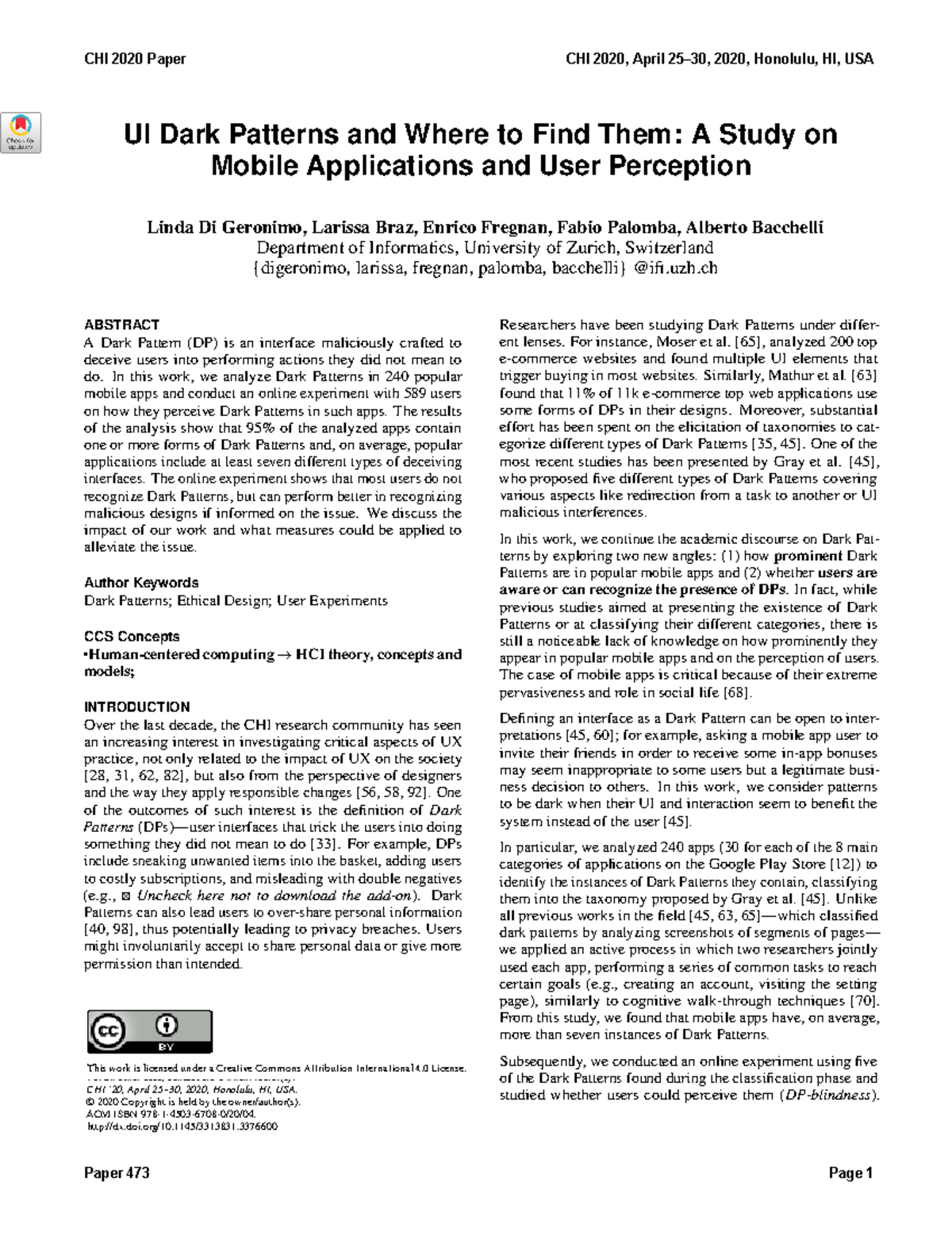 Perception Dark Patterns - UI Dark Patterns and Where to Find Them: A ...
