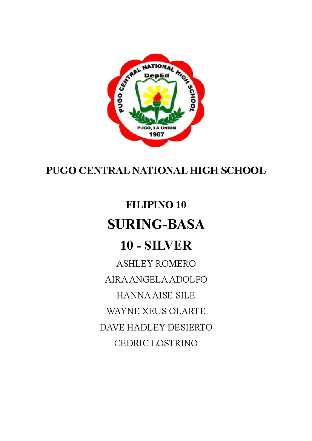 Suring-Basa-3 - It is a research - PUGO CENTRAL NATIONAL HIGH SCHOOL ...