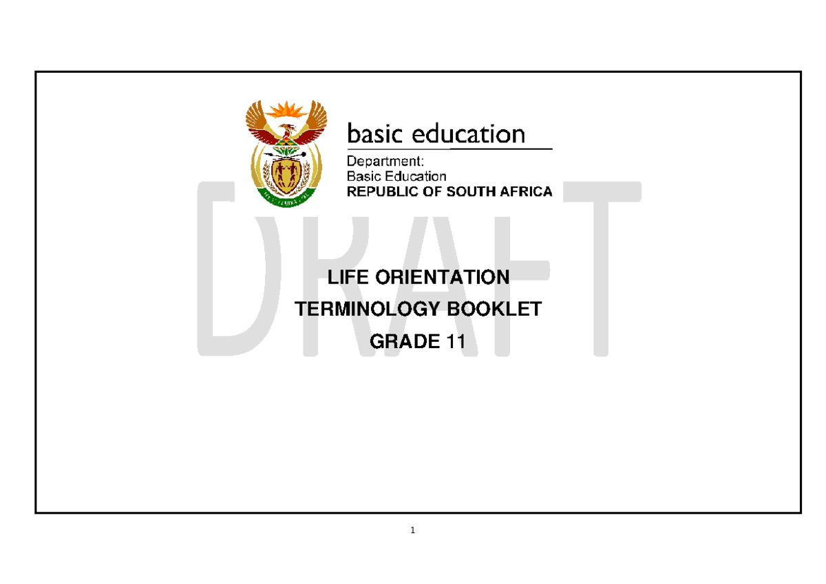 Grade 11 - assignments - LIFE ORIENTATION TERMINOLOGY BOOKLET GRADE 11 ...