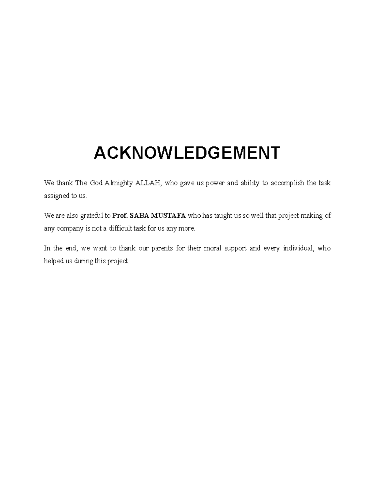 69395975 MIS Final Report on Mc Donalds Pakistan - ACKNOWLEDGEMENT We ...