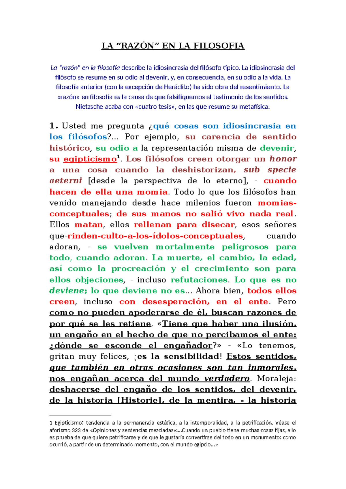 LA RAZÓN EN LA FilosofíA Síntesis Alumnes - LA “RAZÓN” EN LA FILOSOFIA ...