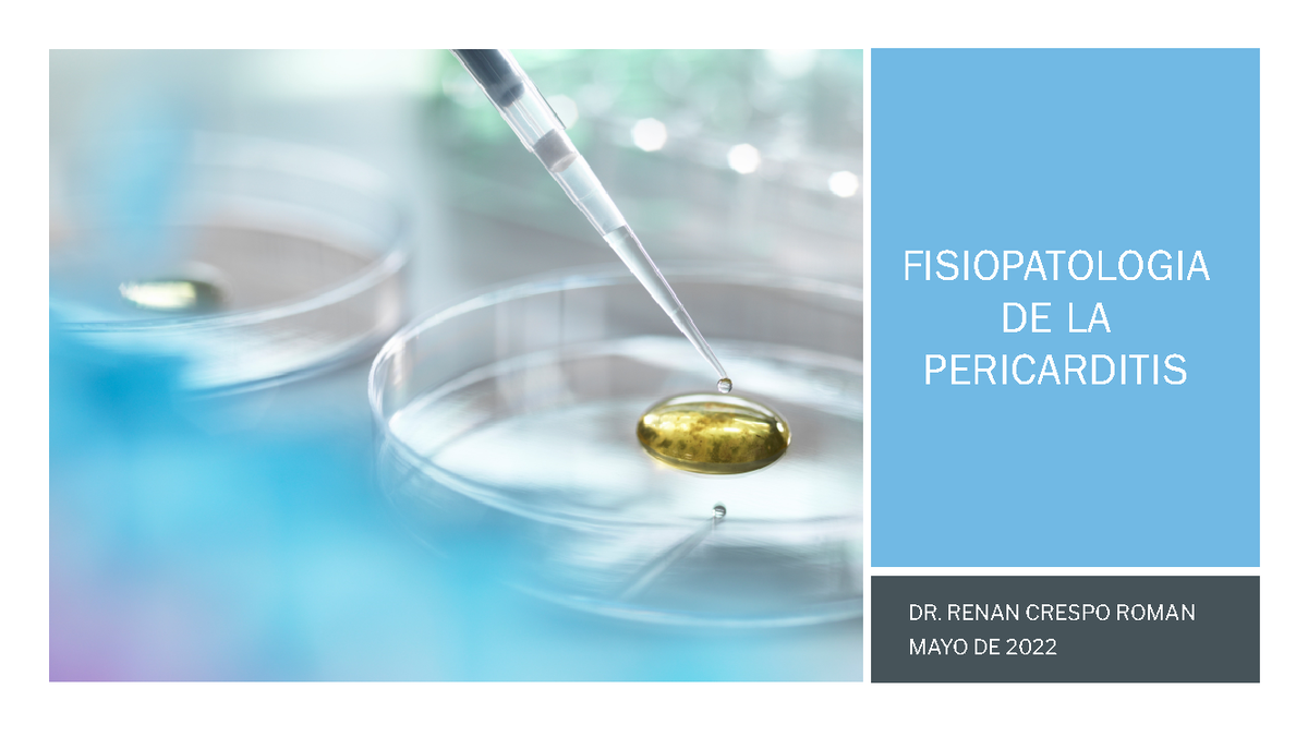 Fisiopatologia DE LA Pericarditis - FISIOPATOLOGIA DE LA PERICARDITIS ...